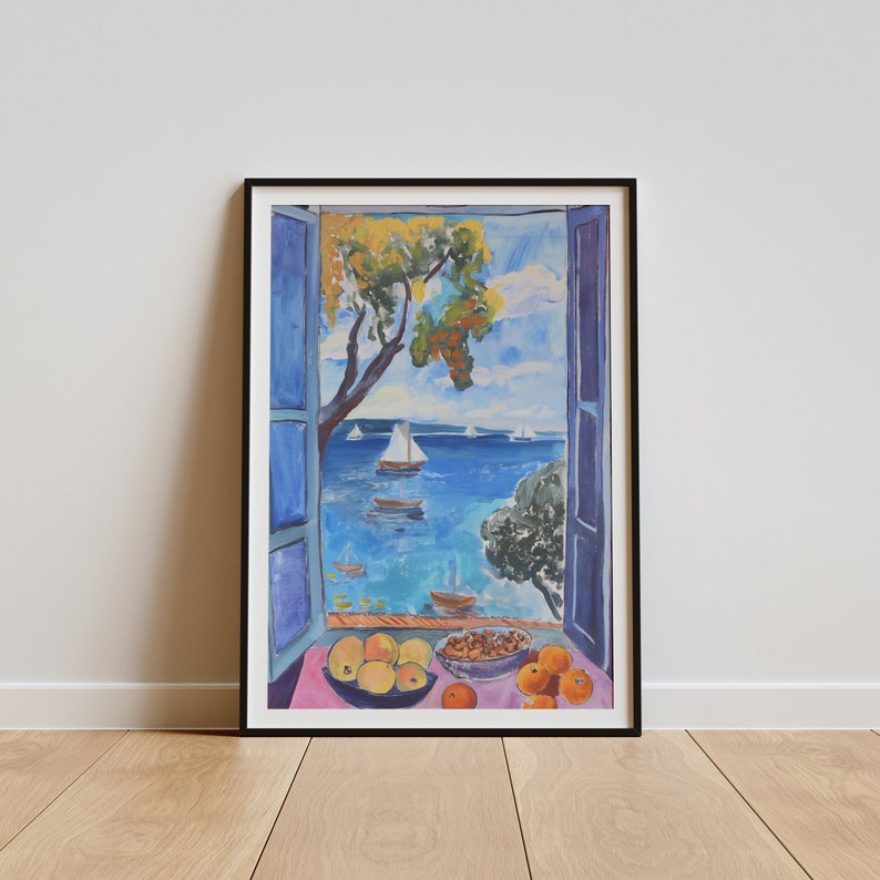 Henri Matisse Open Window Poster, Ocean View With Grapes Art Print ...