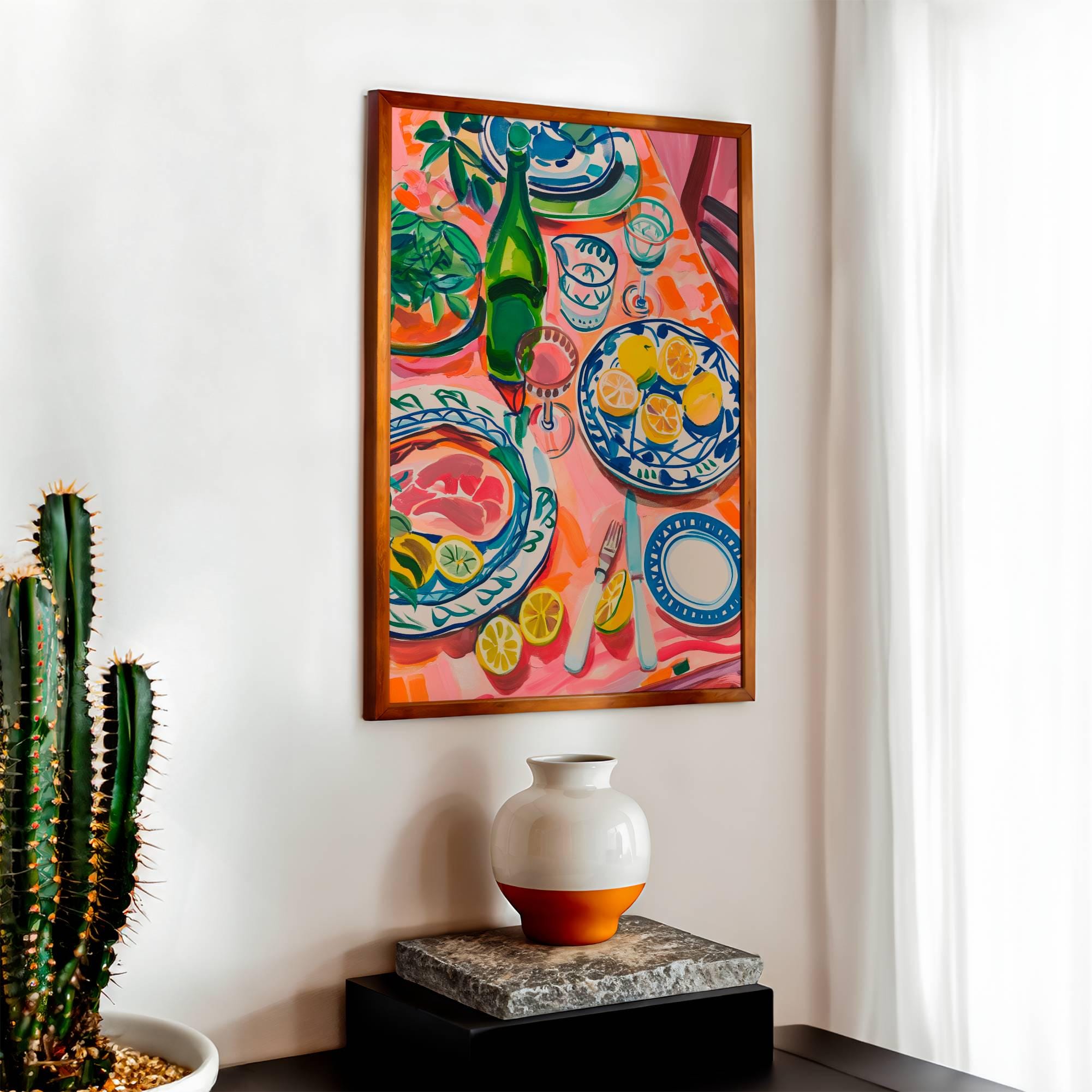 Dinner Party Food Print, Retro Kitchen Poster, Henri Matisse Art ...