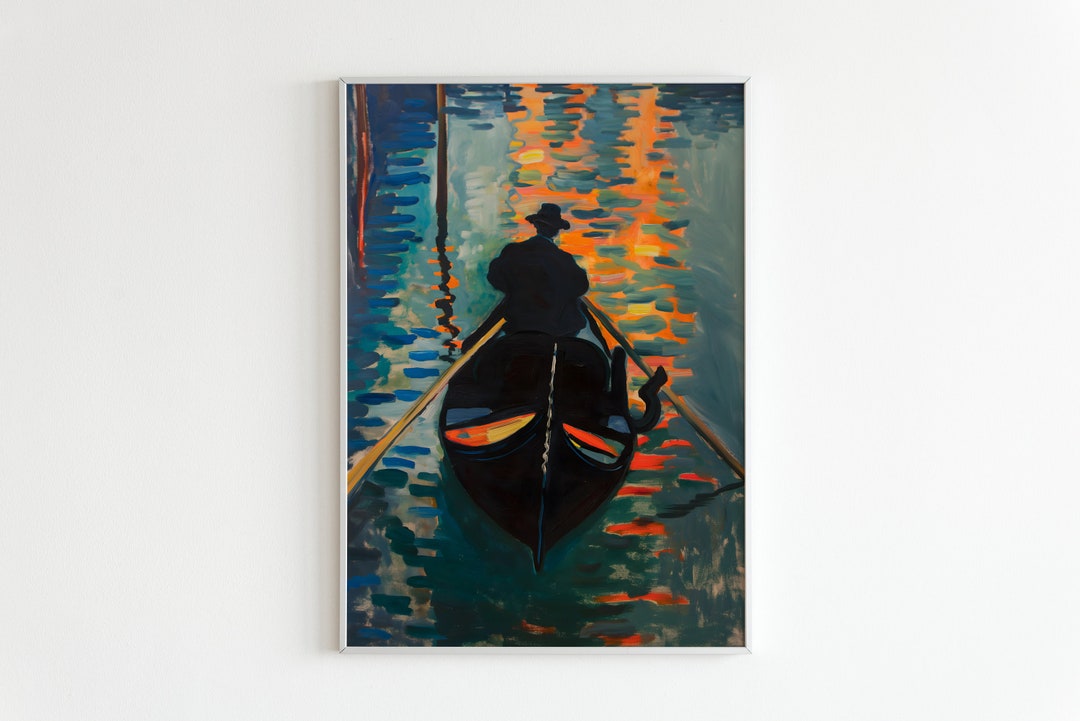 Venetian Gondola Sunset Print, Venice Canal Art Poster, Henri Matisse ...