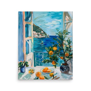 Henri Matisse Open Window Poster, Coastal Oranges Art Print, Colorful ...