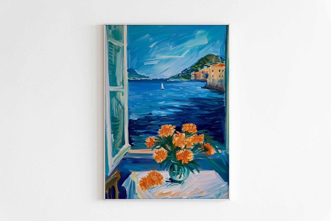 Henri Matisse Open Window Print, Orange Marigold Painting, Coastal ...