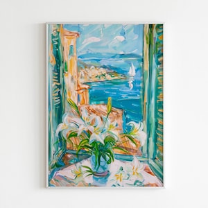 Henri Matisse Open Window Print, Lilies Floral Windowsill Painting ...