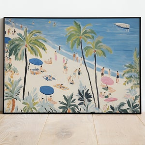 Coastal Beach Scene Wall Art – Matisse Abstract Seascape Poster, Modern ...