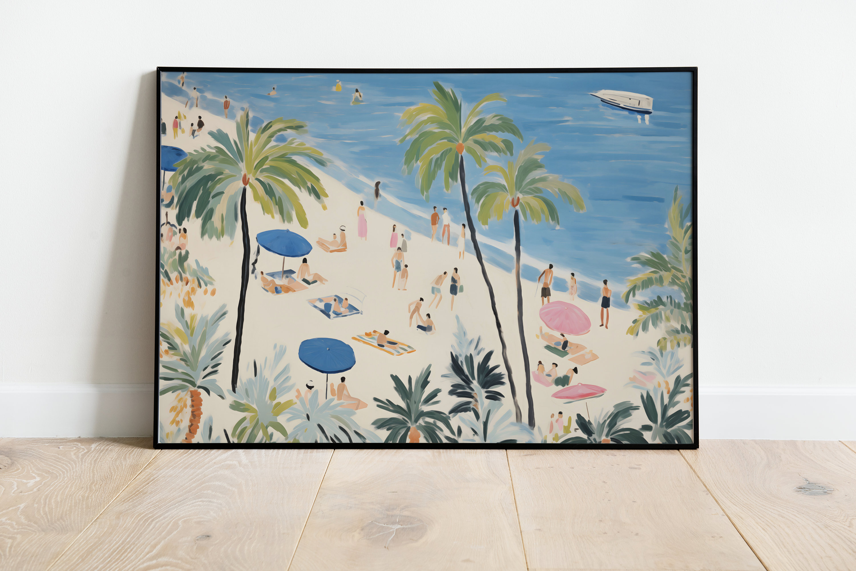 Coastal Beach Scene Wall Art Matisse Abstract Seascape Poster, Modern ...