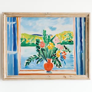 Henri Matisse Open Window Print, Flower Painting, Coastal Mediterranean ...