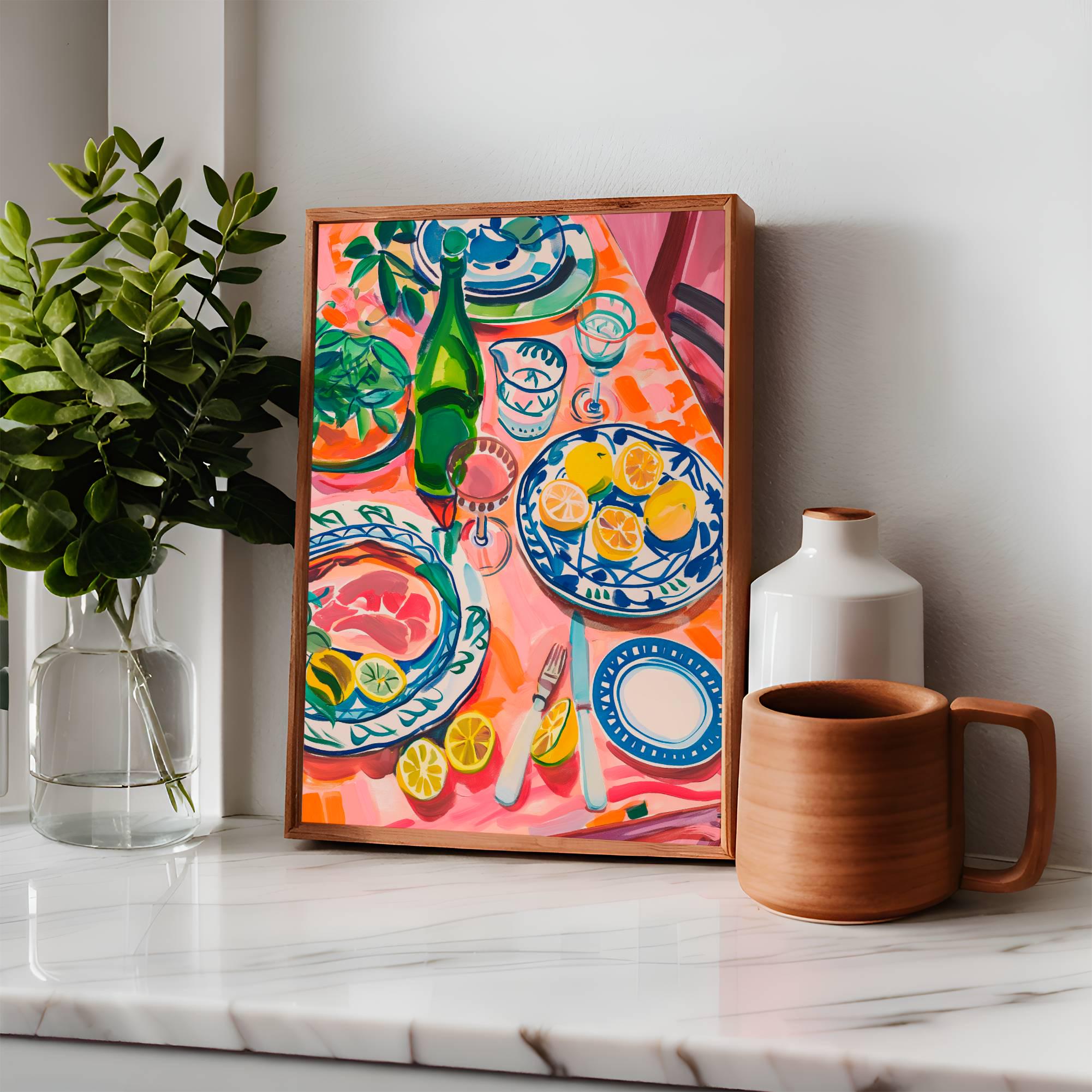 Dinner Party Food Print, Retro Kitchen Poster, Henri Matisse Art ...