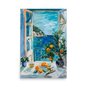 Henri Matisse Open Window Poster, Coastal Oranges Art Print, Colorful ...
