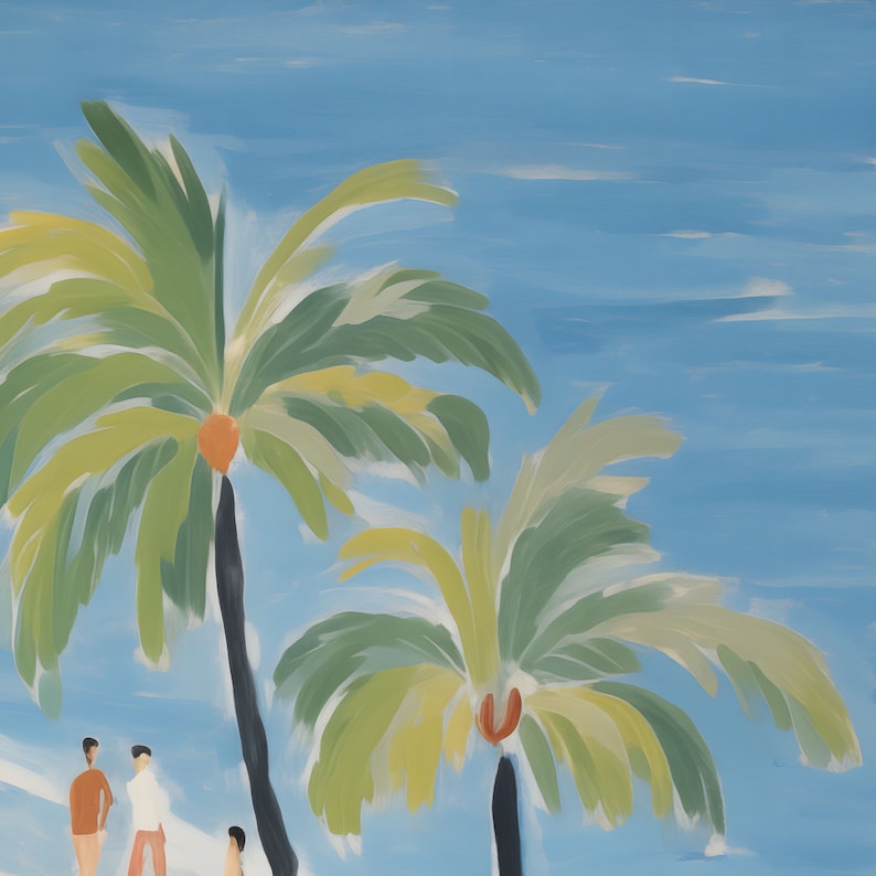 Coastal Beach Scene Wall Art – Matisse Abstract Seascape Poster, Modern ...