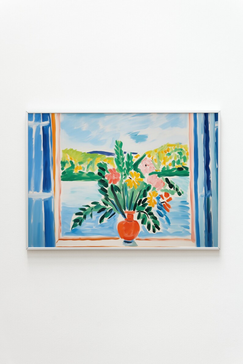 Henri Matisse Open Window Print, Flower Painting, Coastal Mediterranean ...