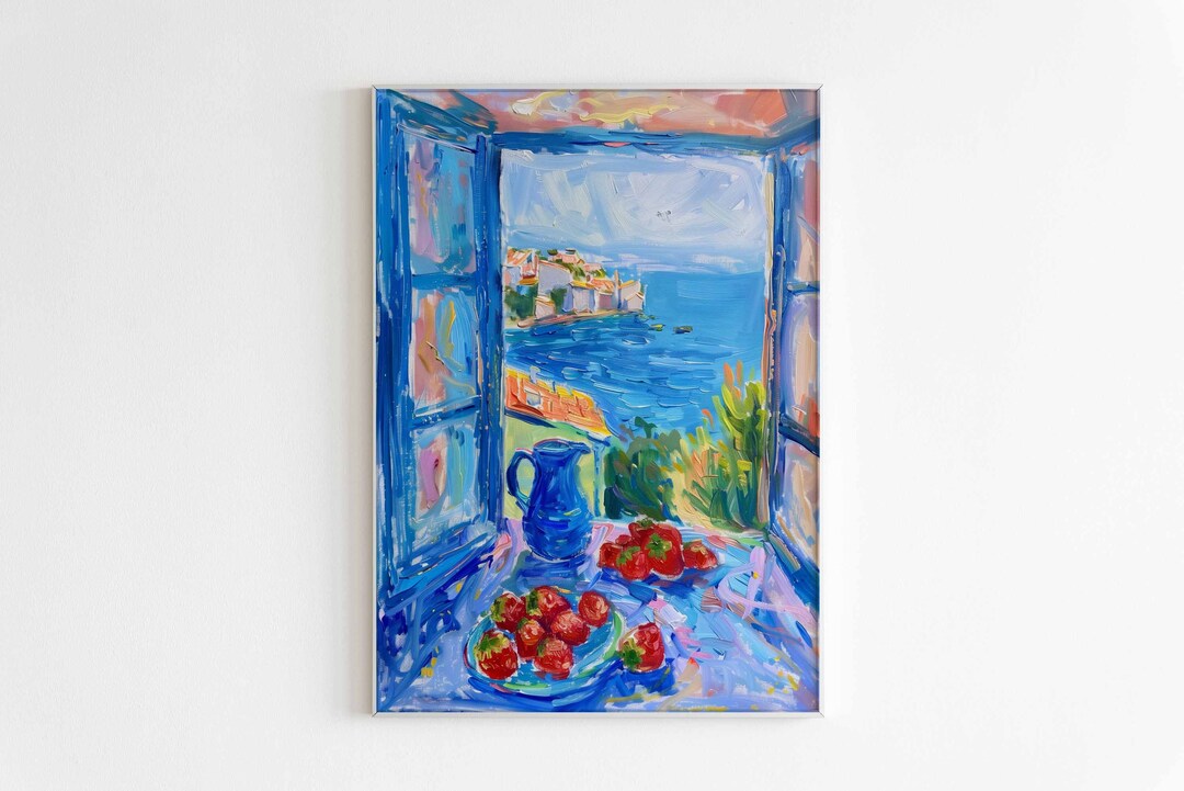 Henri Matisse Open Window Print, Strawberries, Coastal Mediterranean ...