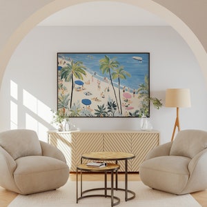 Coastal Beach Scene Wall Art – Matisse Abstract Seascape Poster, Modern ...