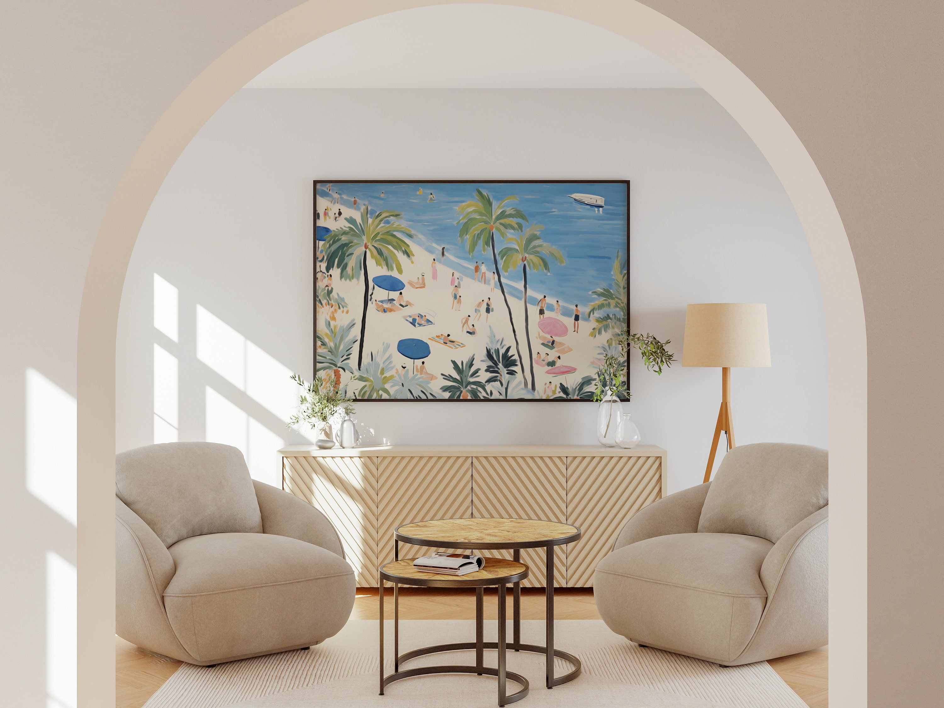 Coastal Beach Scene Wall Art Matisse Abstract Seascape Poster, Modern ...