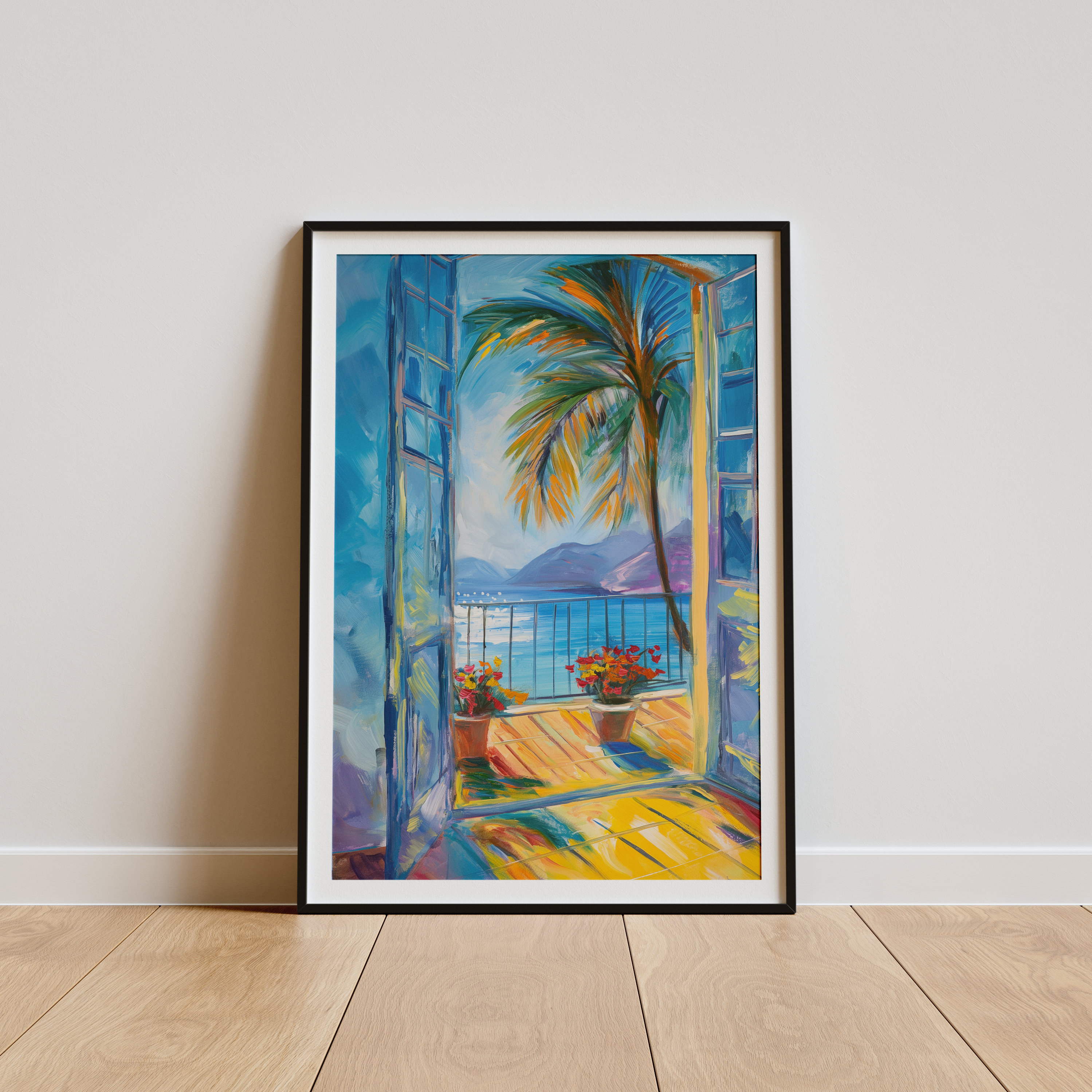 Henri Matisse Open Window Poster, Tropical Palm Tree Art Print, Coastal ...