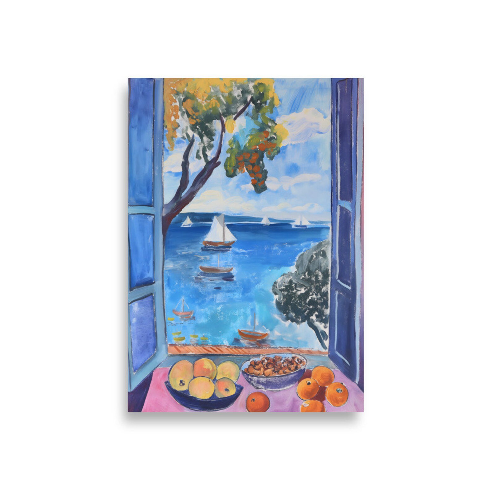 Henri Matisse Open Window Poster, Ocean View With Grapes Art Print ...