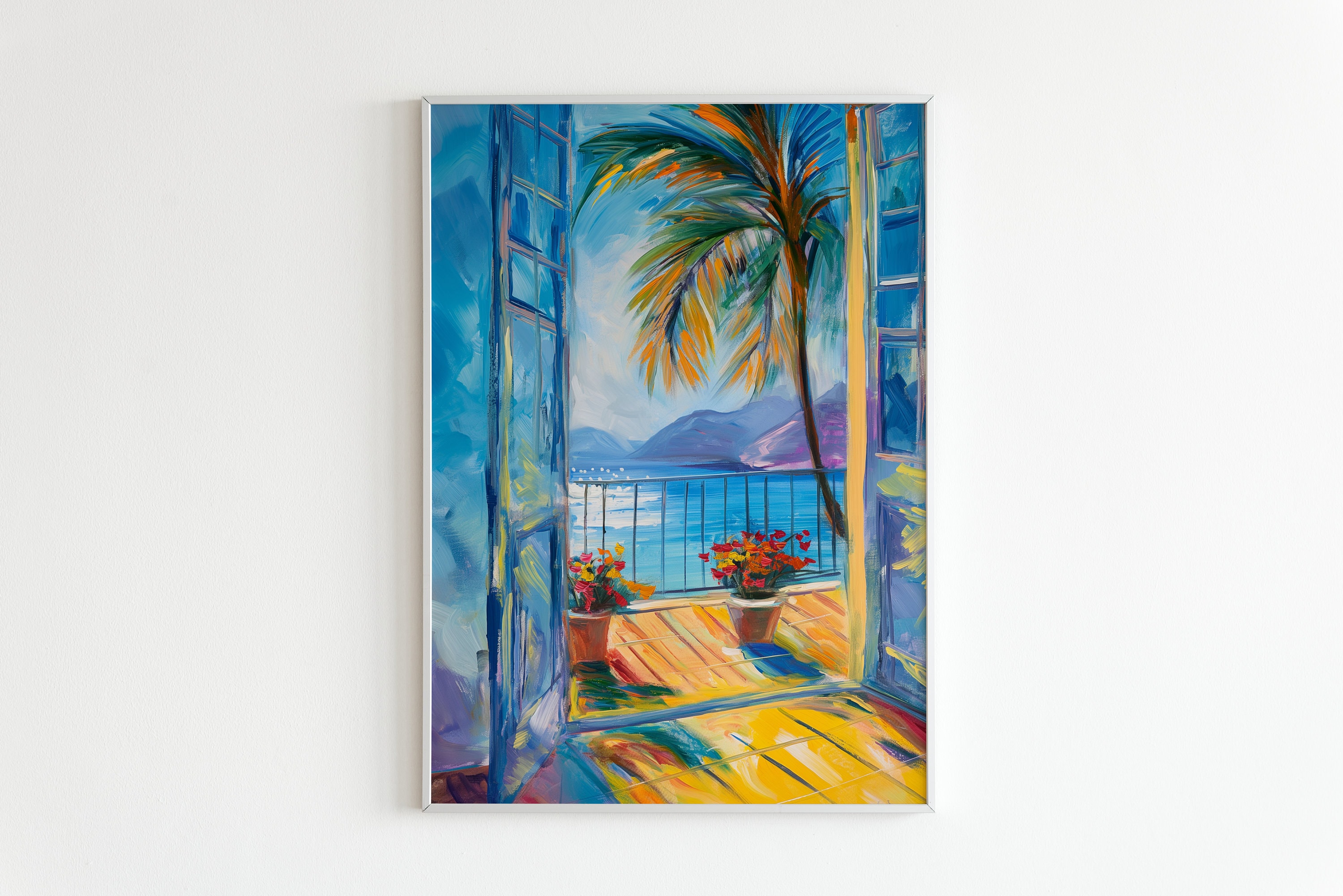 Henri Matisse Open Window Poster, Tropical Palm Tree Art Print, Coastal ...