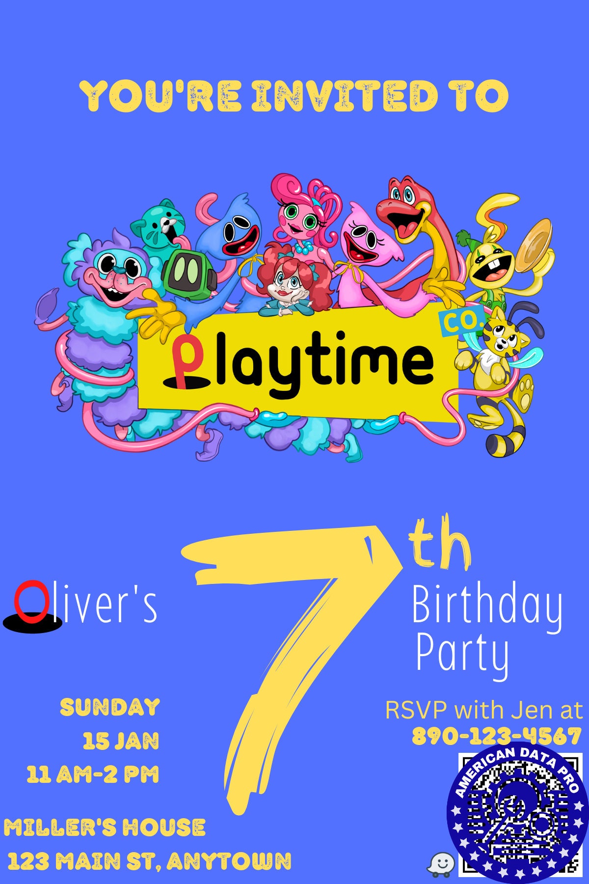 Poppy Playtime Birthday Invitation 4 X 6 In - Etsy