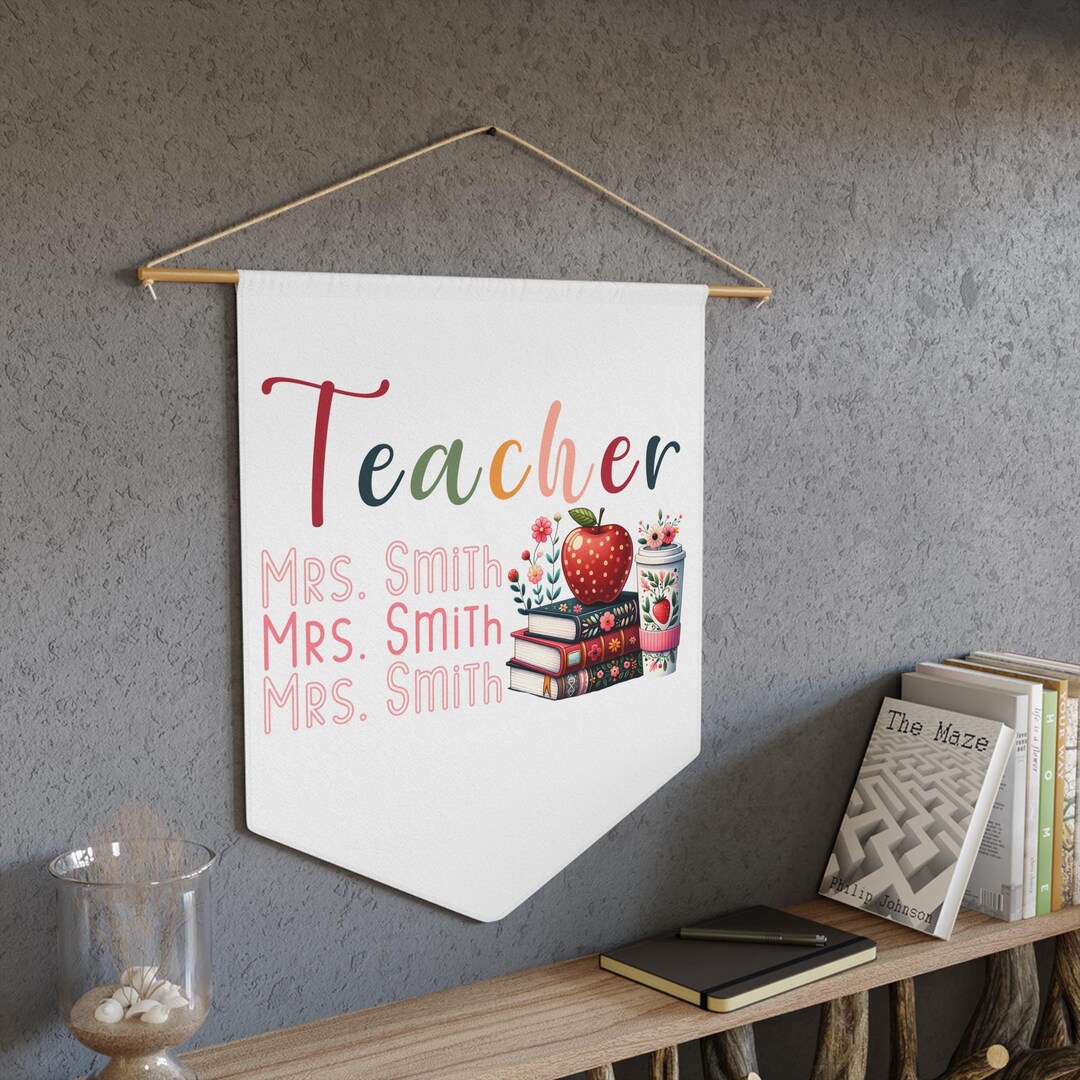 Custom Teacher Name Hanging Wall Banner, Personalized Gifts for ...