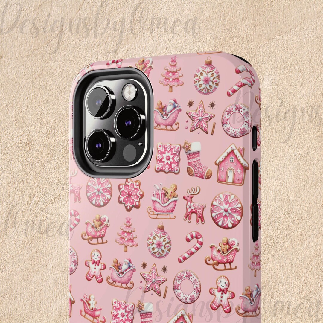 Pink Christmas Cellphone Cases, Cute Gingerbread Phone Cases for Best ...