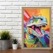 Rainbow Dinosaur Print, Pop-art Poster, Bright Colour Art Print, Kids ...