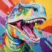 Rainbow Dinosaur Print, Pop-art Poster, Bright Colour Art Print, Kids ...