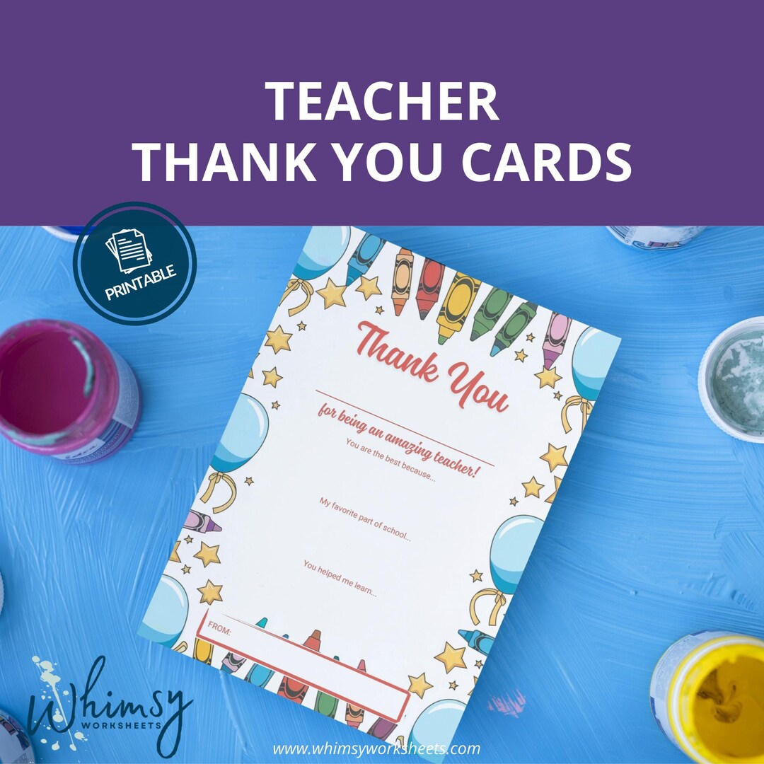 Teacher Thank You Cards | Fill-in Stationery (digital Download) - Etsy