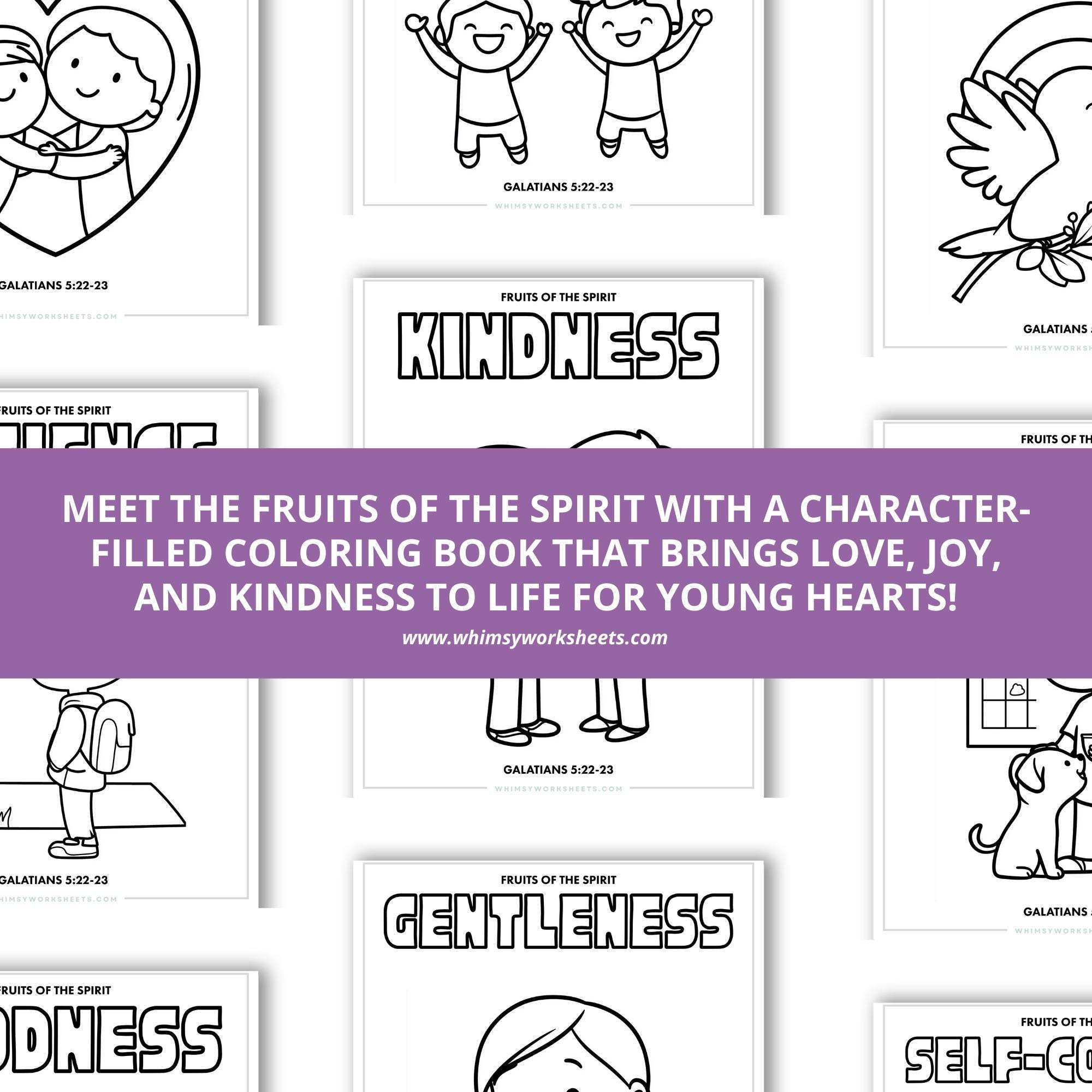 Fruits of the Spirit Coloring Pages | Sunday School Activity (PDF) - Etsy