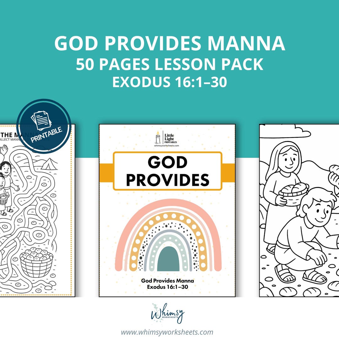 God Provides Manna Bible Lesson for Kids | Exodus 16 Printable Activity ...