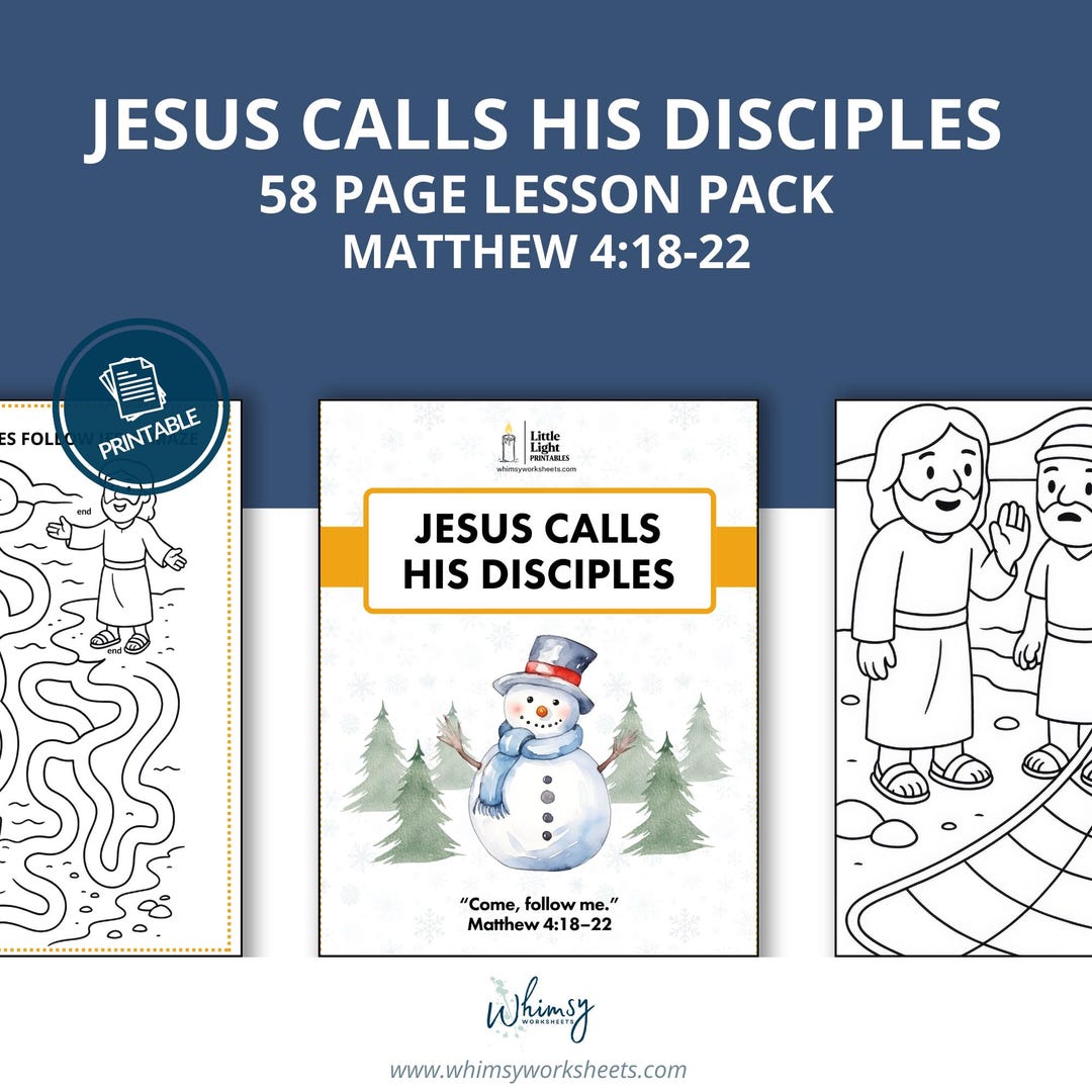 Jesus Calls His Disciples Bible Lesson for Kids | Printable Church ...