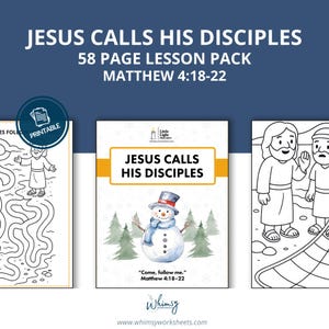 Jesus Calls His Disciples Bible Lesson for Kids | Printable Church ...