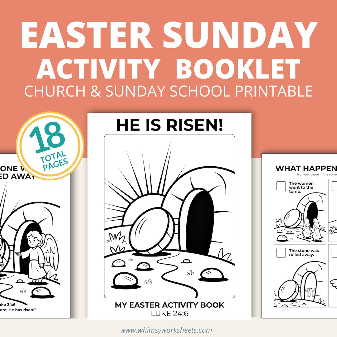 Easter Sunday Activity Booklet for Kids | Resurrection Story Mini Book ...