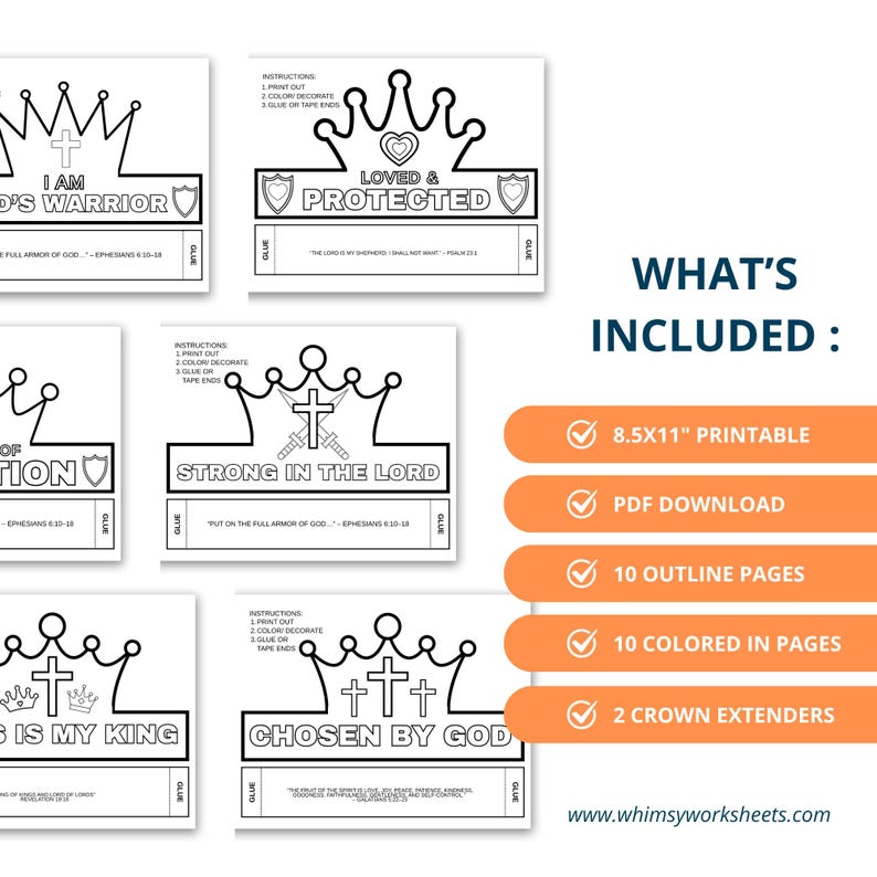 10 Printable Paper Crowns Bundle | Christian Games and Activities for ...