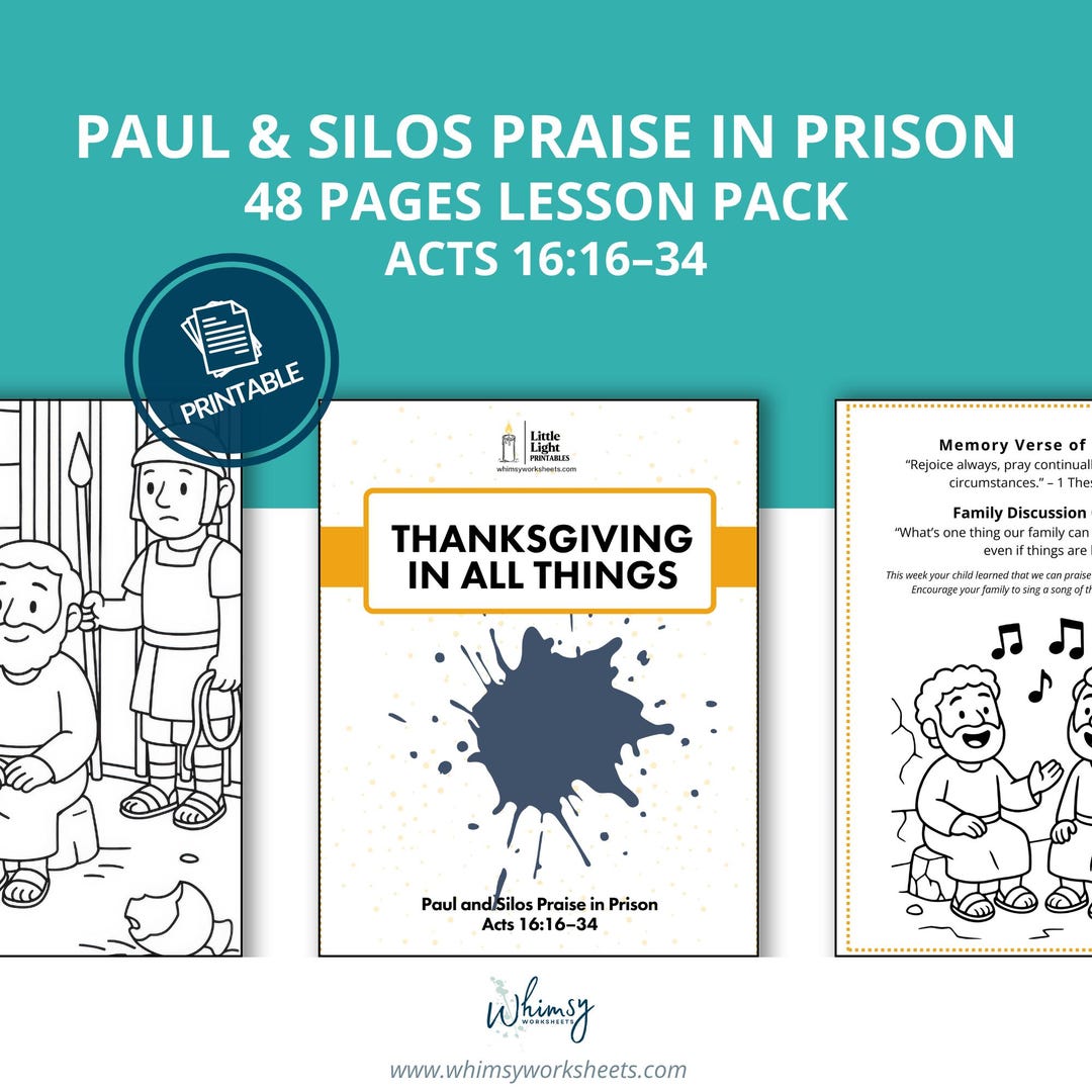 Paul and Silas Bible Lesson for Kids | 48-page Praise in Prison ...