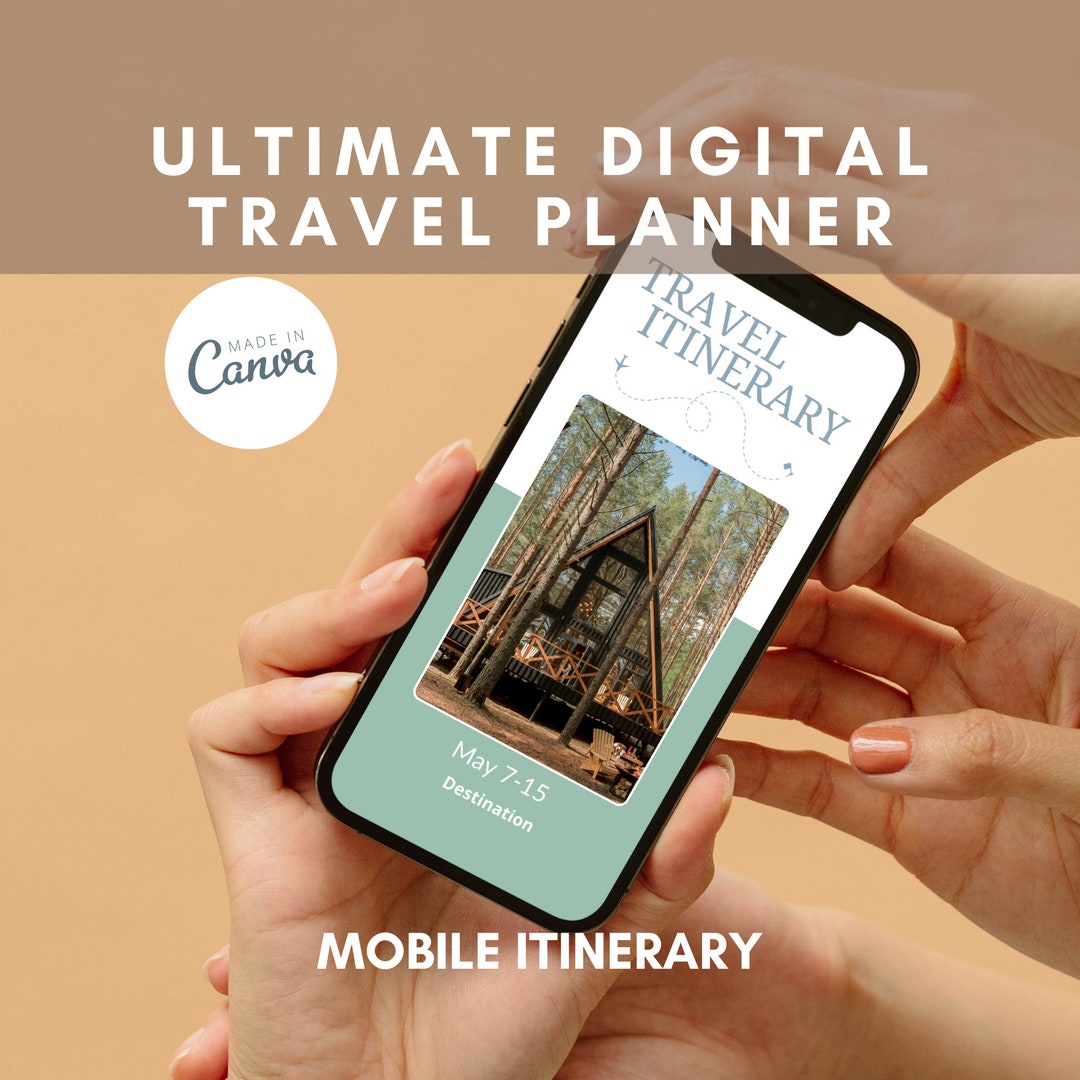 Canva Templates for Travel Itineraries | Digital Trip Planner | Mobile ...