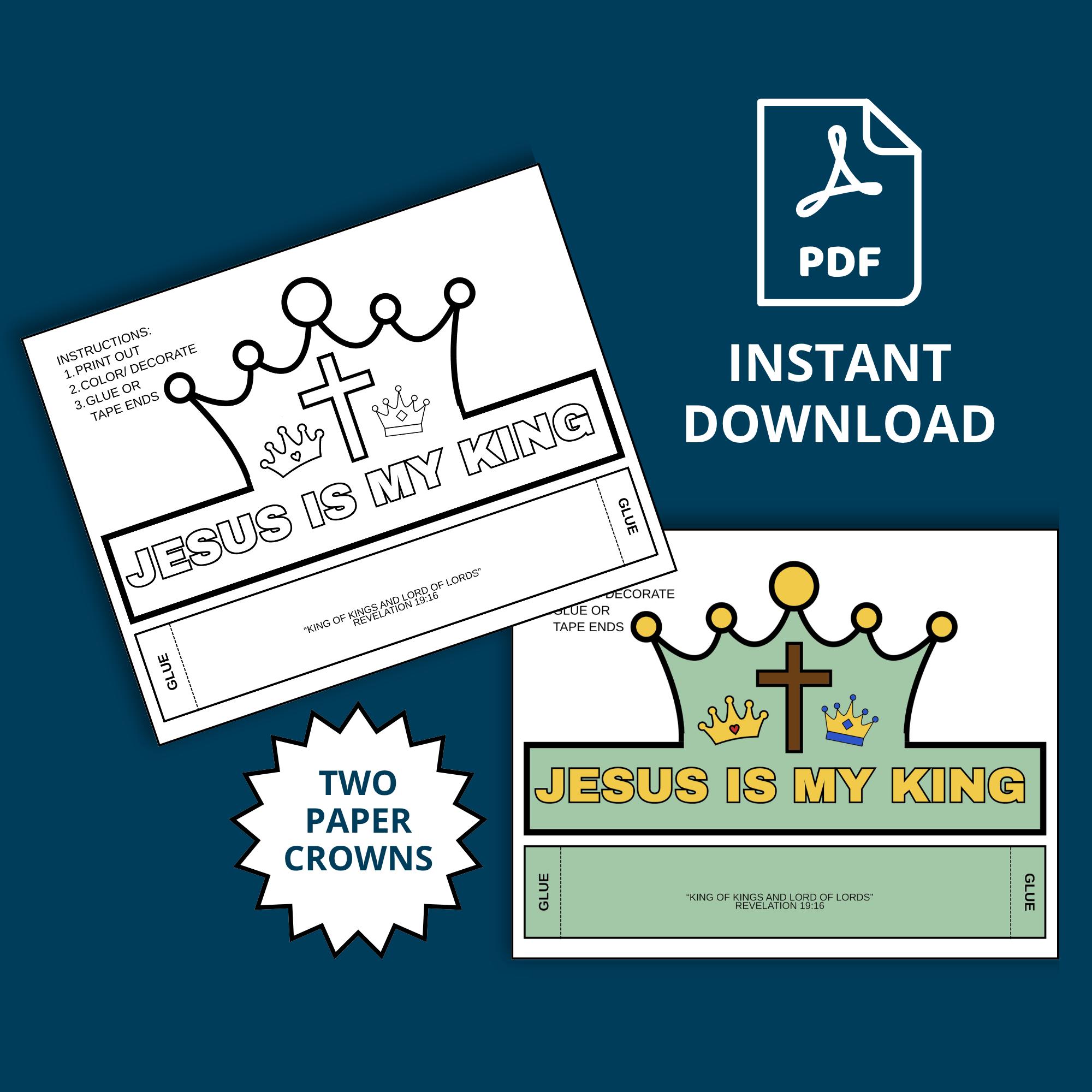 Sunday School Lessons With Craft | Paper Crown Activity | Printable ...