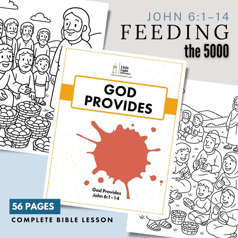 Feeding the 5,000 Bible Lesson | God Provides Activity Pack for Kids ...