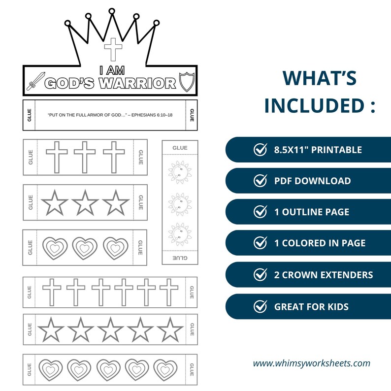 Paper Crafts for Sunday School | Armor of God Printable Crown | Bible ...