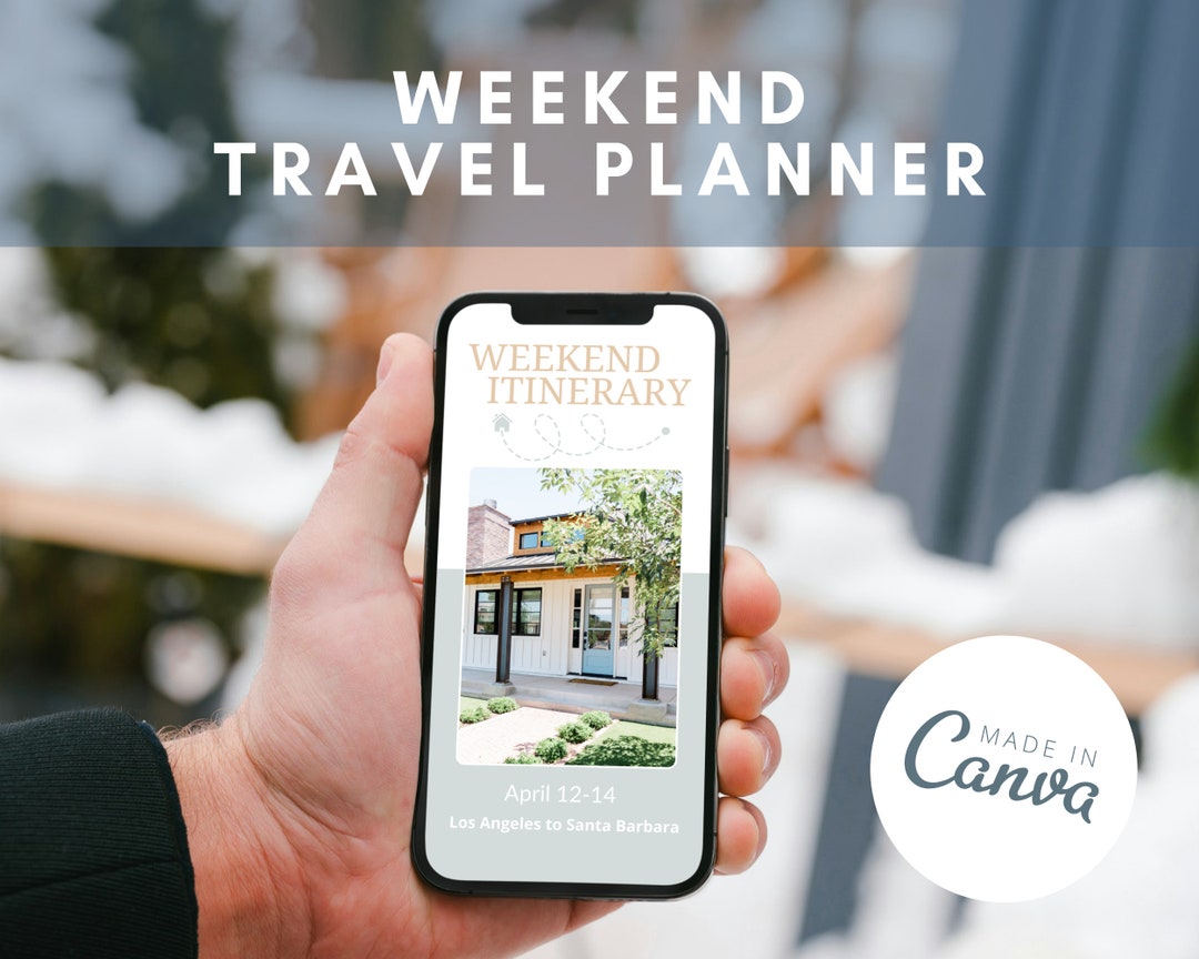 Weekend Trip Travel Itinerary Template Mobile Itinerary Travel Guide ...