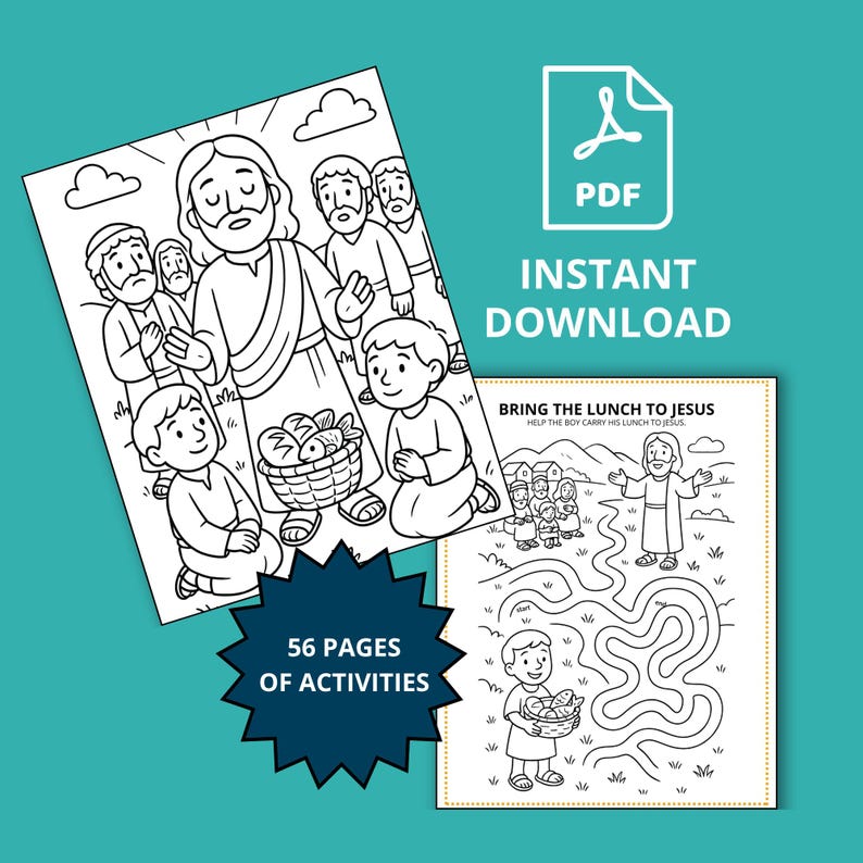 Feeding the 5,000 Bible Lesson | God Provides Activity Pack for Kids ...