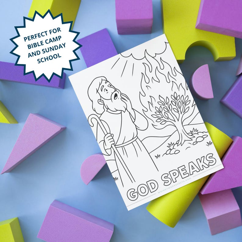 Moses Bible Story Craft | Burning Bush Kids Printable Activity | Sunday ...