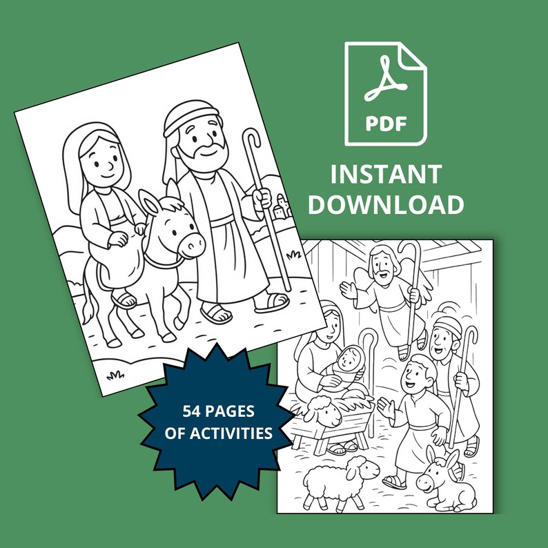 Luke 2:1–20 Bible Lesson for Kids | 54-page Advent Printable | the ...
