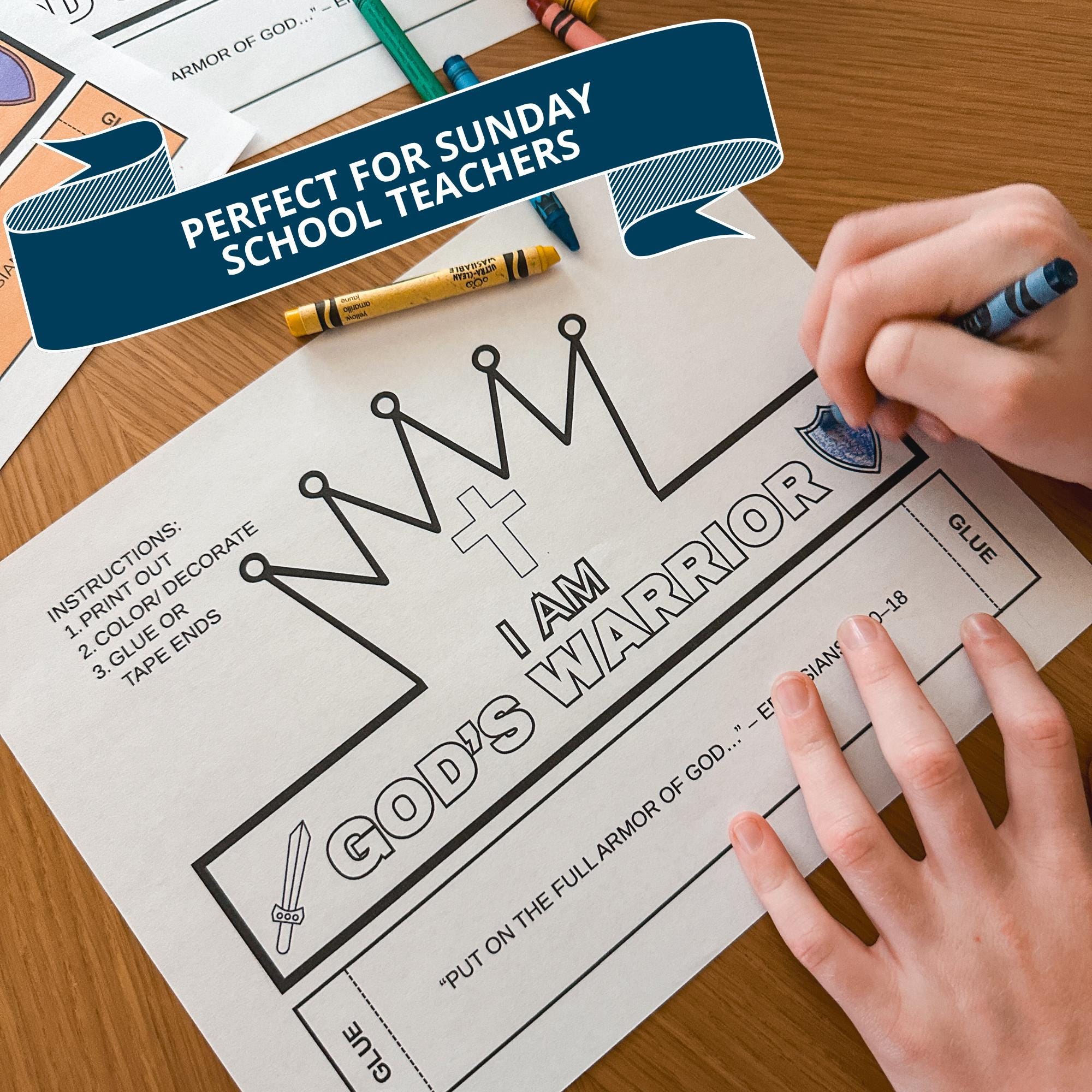 Paper Crafts for Sunday School | Armor of God Printable Crown | Bible ...