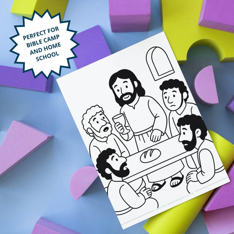 The Last Supper Printable for Kids | Bible Coloring Pages | Sunday ...