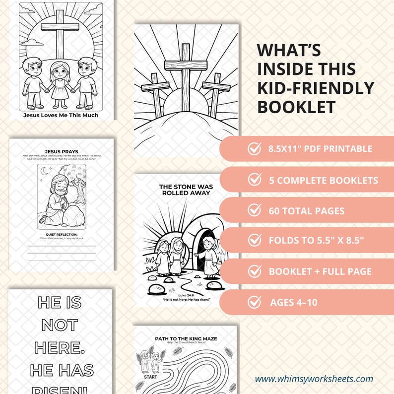 Holy Week Activity Booklet Bundle for Kids | Palm Sunday, Good Friday ...
