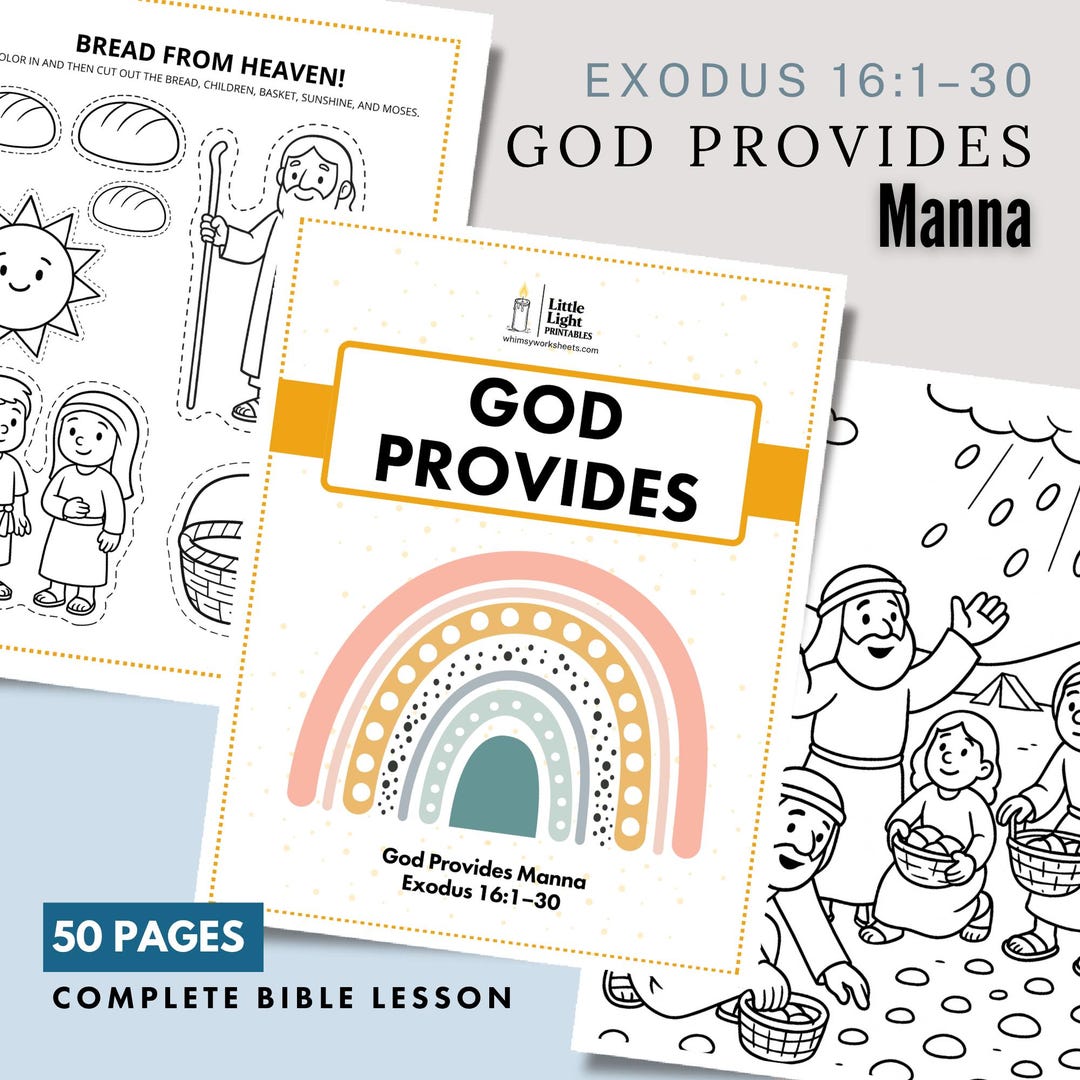 Manna From Heaven Bible Lesson | 50-page Activity Book | God Gives Us ...