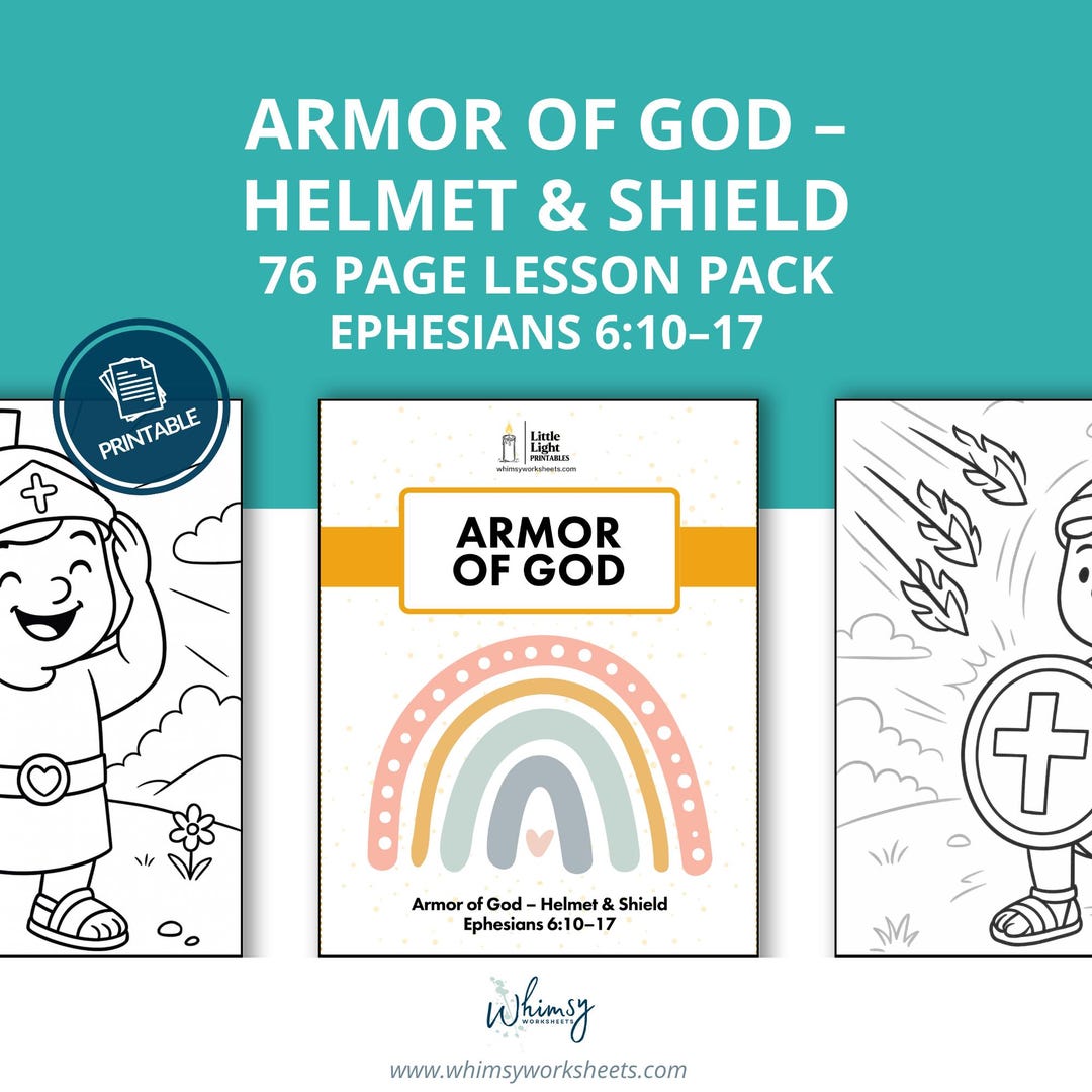 Armor of God Bible Lesson for Kids | Helmet of Salvation & Shield of ...