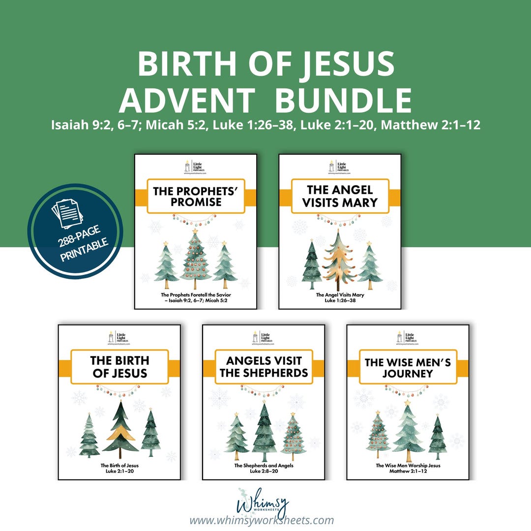 Christmas Bible Lesson Bundle for Kids | 288-page Printable Advent Pack ...