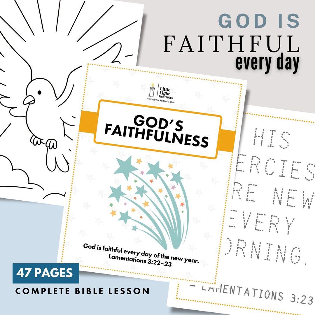 God’s Faithfulness Bible Lesson for Kids | 47-page Printable Church ...