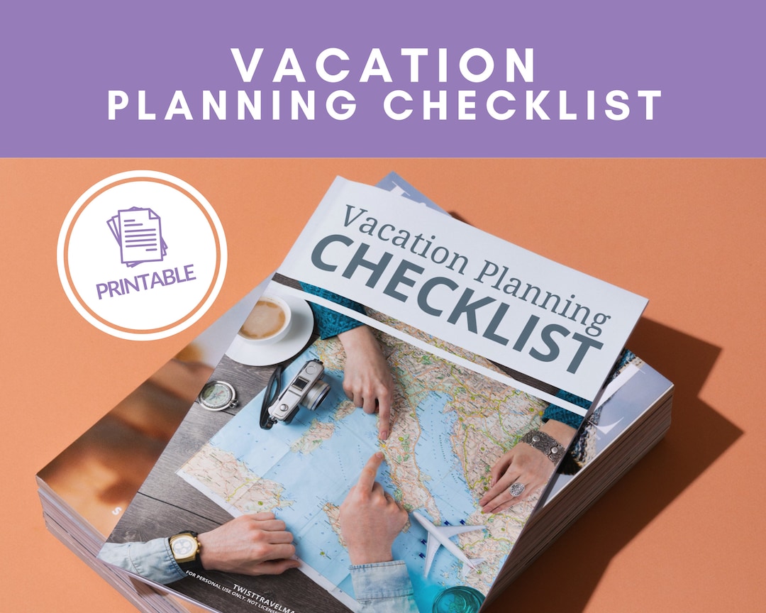 Vacation Checklist Planner Printable Travel Planning PDF Trip Planner ...