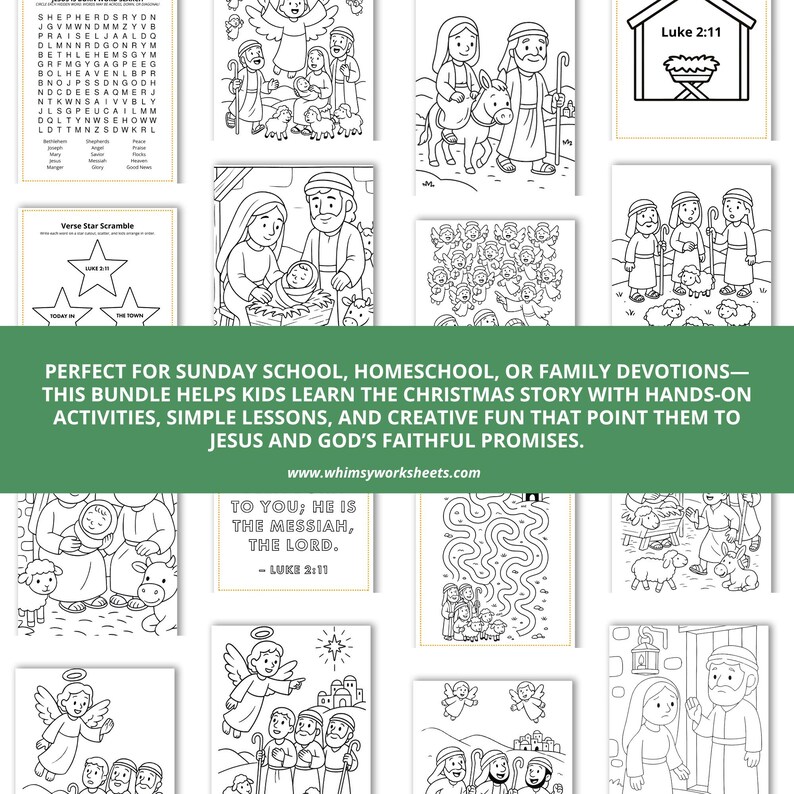Luke 2:1–20 Bible Lesson for Kids | 54-page Advent Printable | the ...