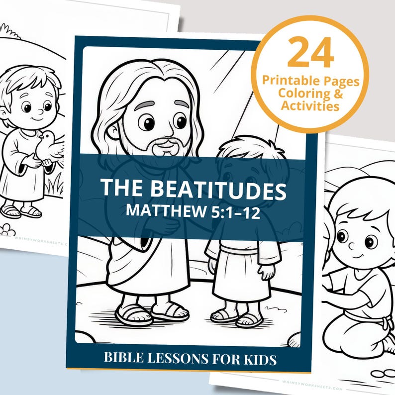 The Beatitudes Bible Coloring Pages for Kids | Sunday School Art ...